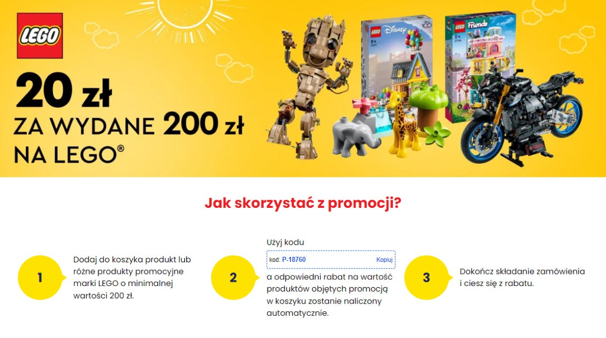 Promocja na LEGO w Media Expert. 20 zł rabatu za każde wydane 200 zł!