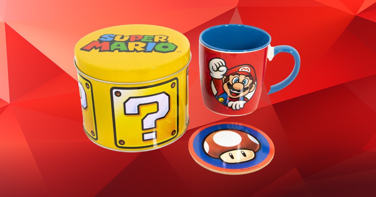Licencjonowany kubek Super Mario 315 ml z metalową puszką i podkładką ...