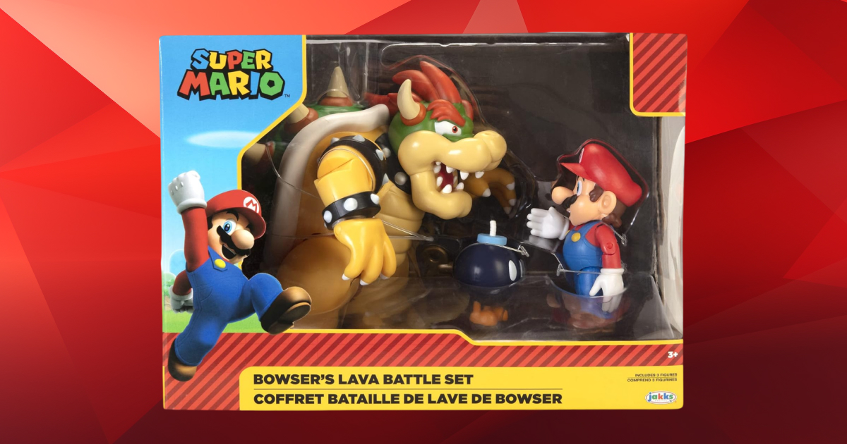 Zestaw licencjonowanych figurek Lava Battle Mario vs Bowser Diorama D1 ...