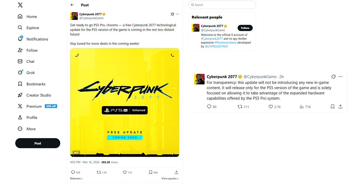 Zapowiedziano Cyberpunk 2077 PS5 Pro Enhanced. Najlepsza wersja gry na ...