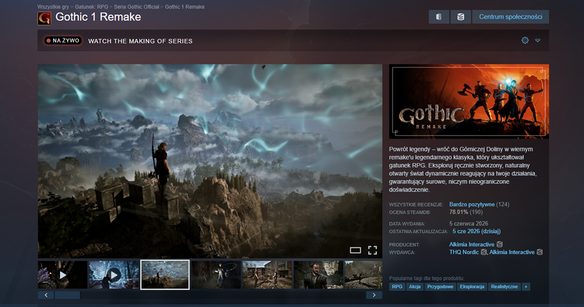 Cała Polska dumna! Ponad 60 tys. osób gra w Gothic 1 Remake w dwie ...